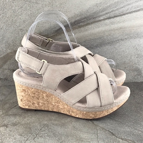 Clarks | Shoes | Clarks Annadel Pearl Slingback Wedge | Poshmark